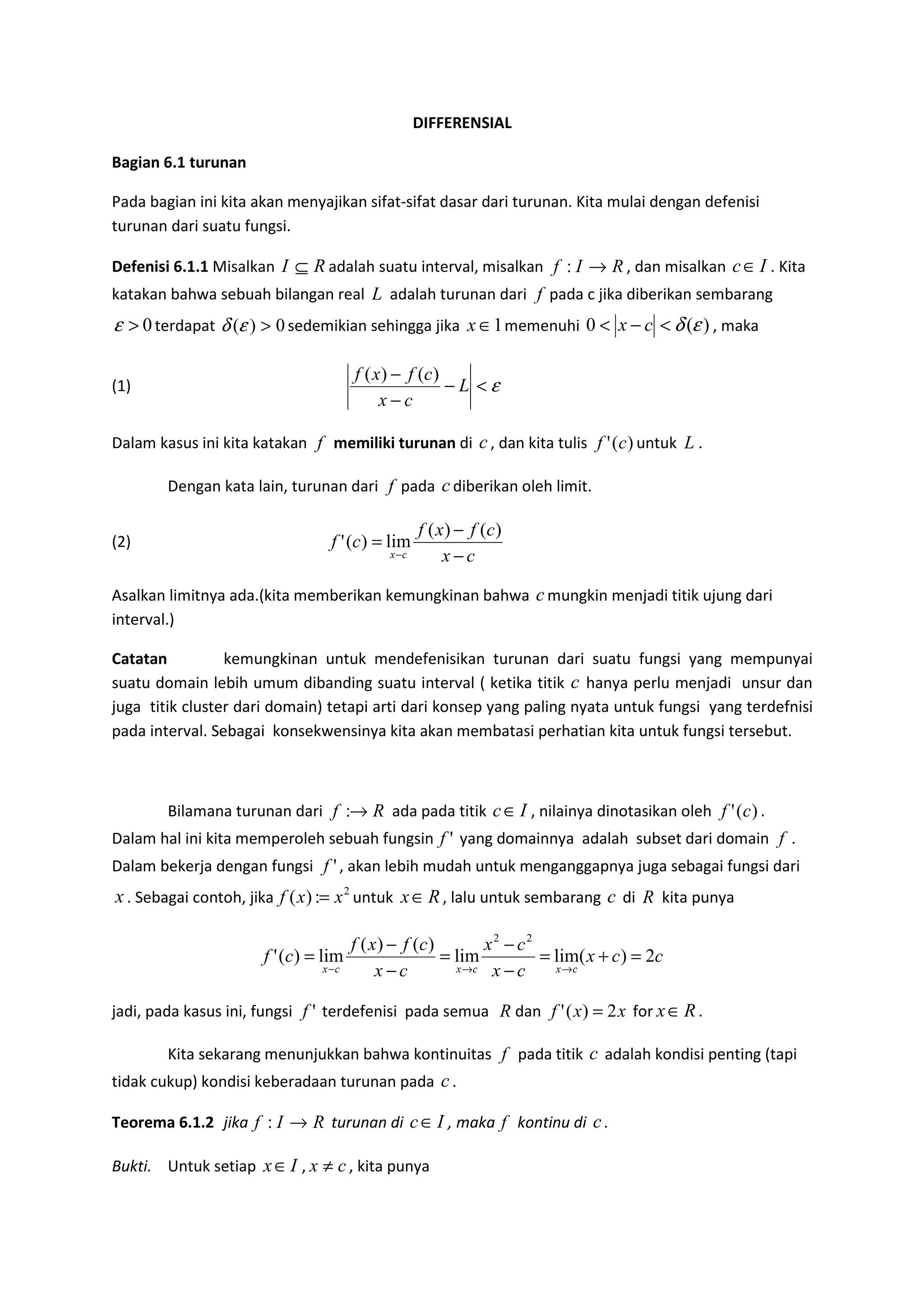 Differensial analisis 1 | PDF