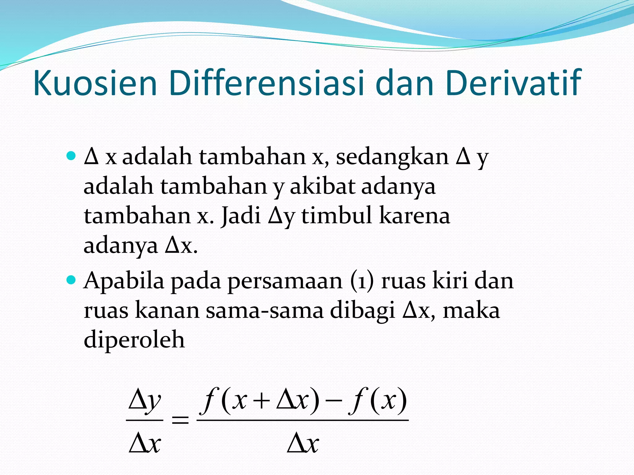 Differensial fungsi sederhana | PPTX
