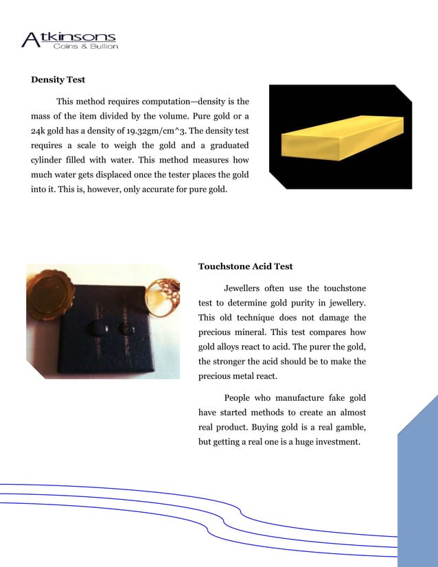 Different Methods to Test Gold Authenticity | PDF