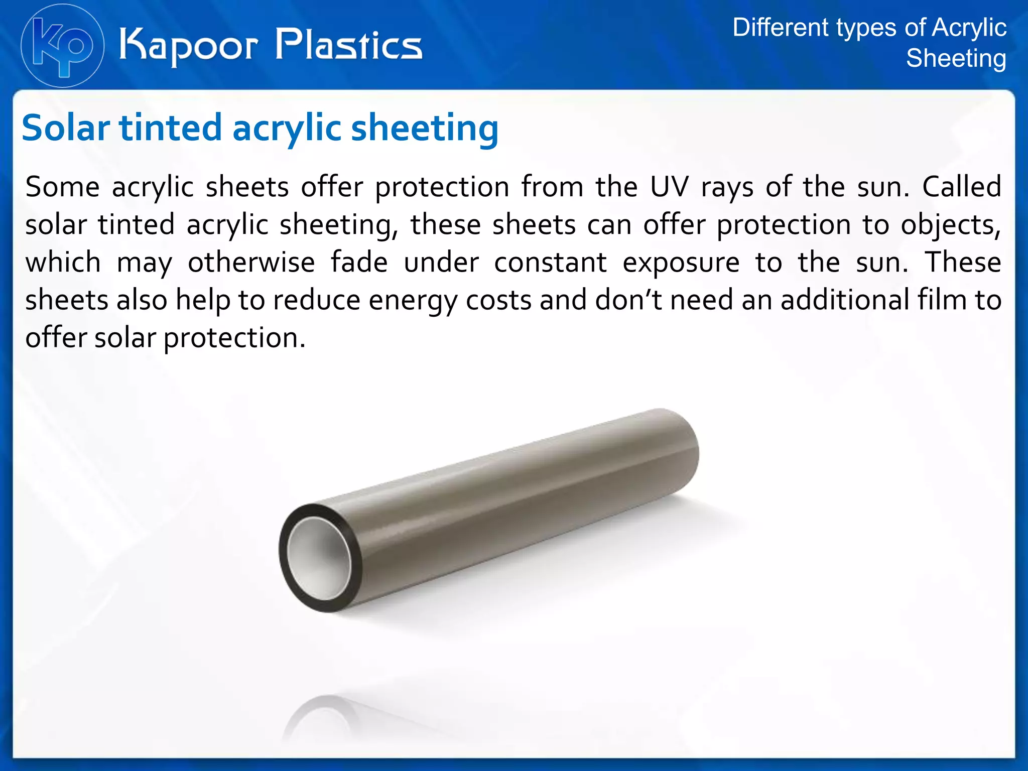 Different types-of-acrylic-sheeting | PPTX
