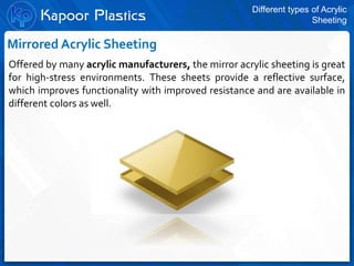 Different types-of-acrylic-sheeting | PPTX
