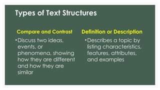 Different-Types-of-Text-Structures Grade 7 | PPTX