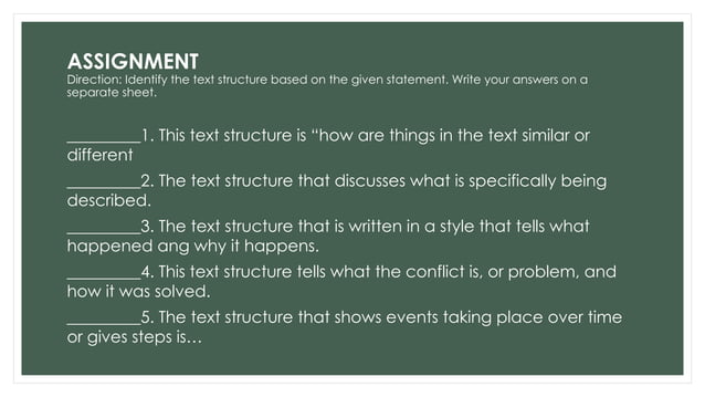 Different-Types-of-Text-Structures Grade 7 | PPTX