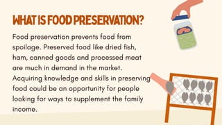 DIFFERENT WAYS OF FOOD PRESERVATION (H.E) | PPTX
