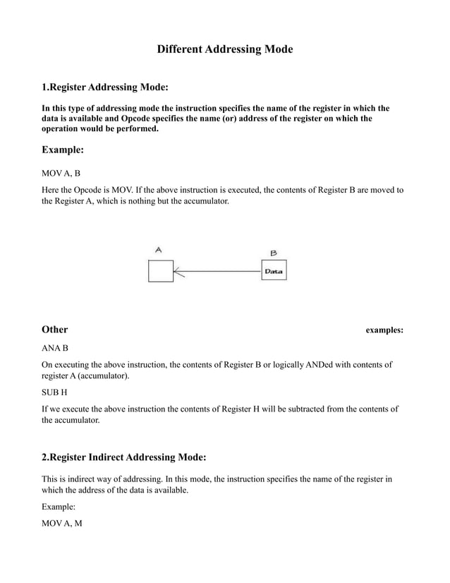 Different addressing mode and risc, cisc microprocessor | PDF