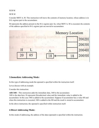 Different addressing mode and risc, cisc microprocessor | PDF