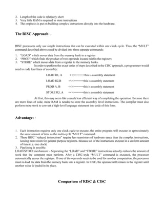Different addressing mode and risc, cisc microprocessor | PDF