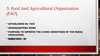 UNITED NATIONS AGENCIES AND HEADQUARTERS | PPTX