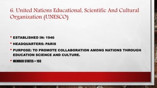 UNITED NATIONS AGENCIES AND HEADQUARTERS | PPTX