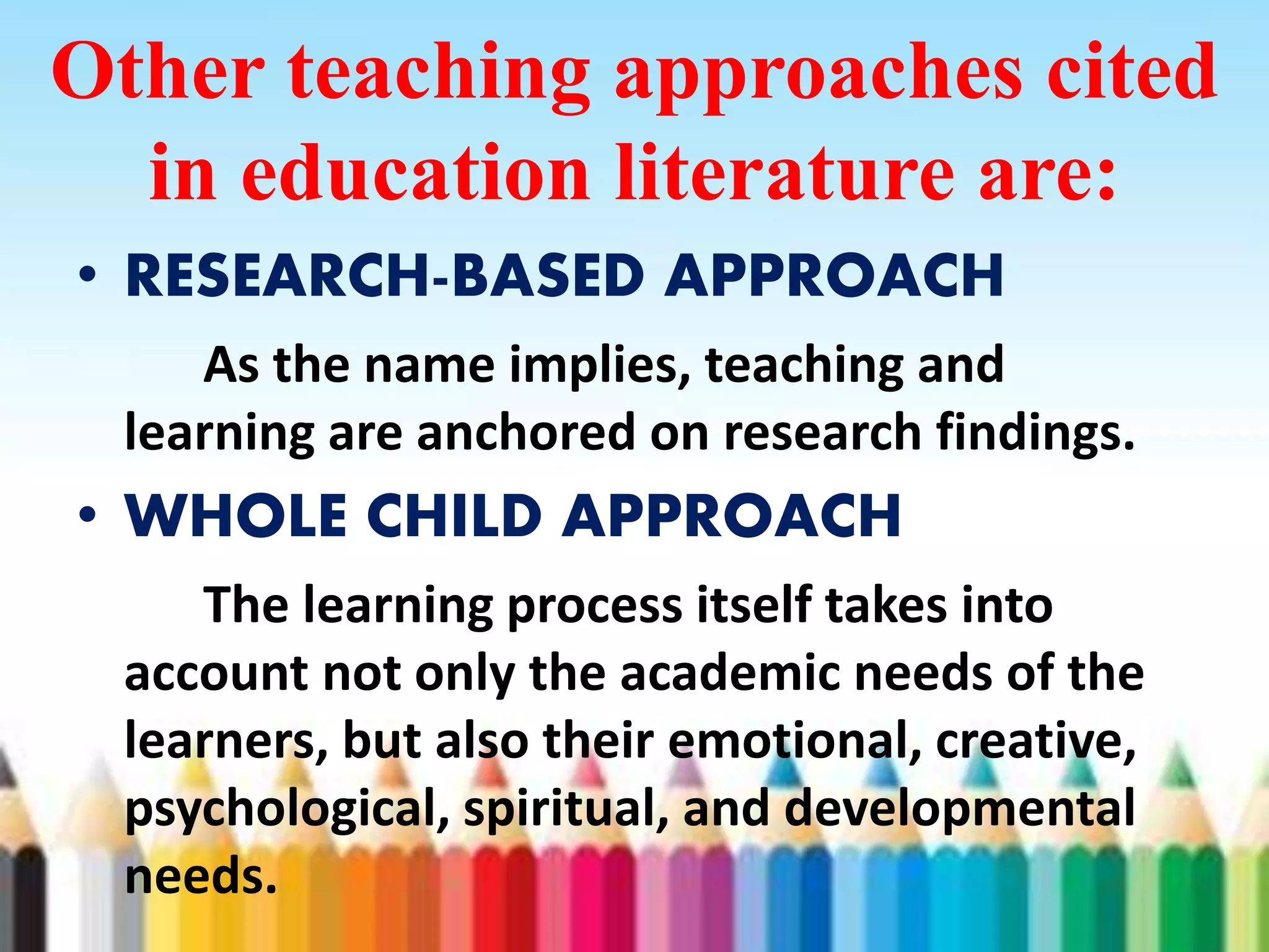 Different approaches and methods | PPTX