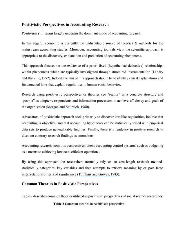 Different approaches in accounting research | PDF