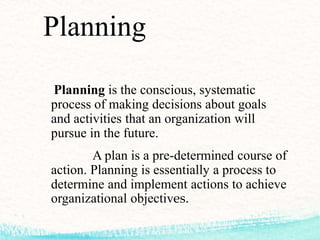 Different approaches to planning and purpose served by planning | PPTX