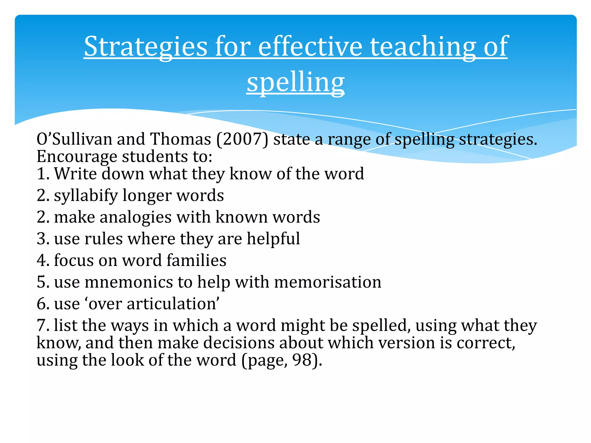 Different approaches to spelling | PPTX