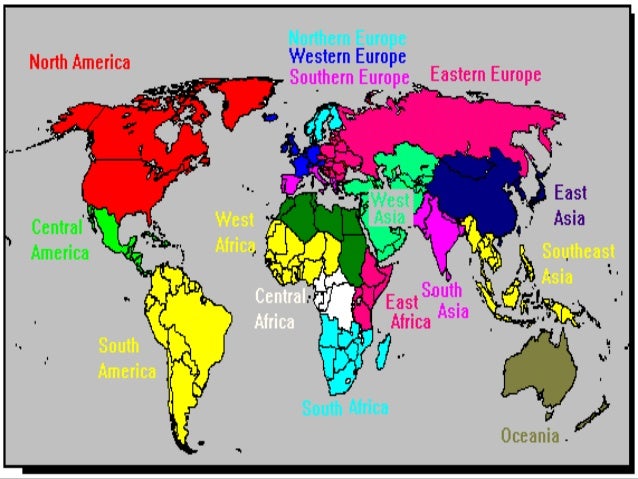 Different approaches to the regional division of the world
