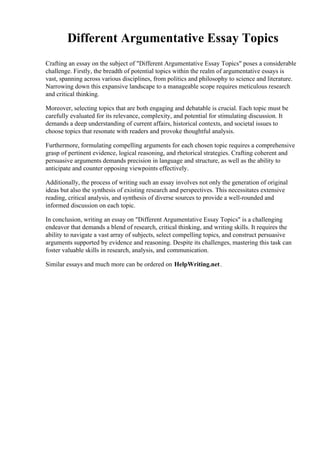 Different Argumentative Essay Topics.pdf