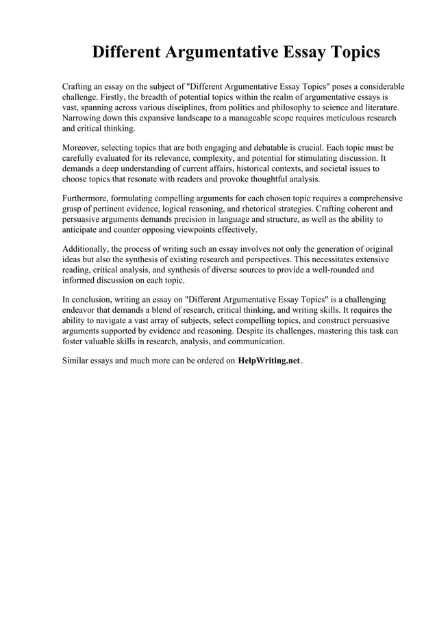 Different Argumentative Essay Topics.pdf