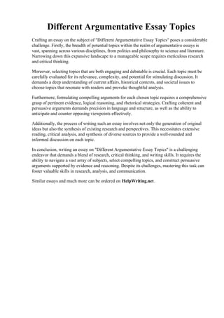 Different Argumentative Essay Topics.pdf
