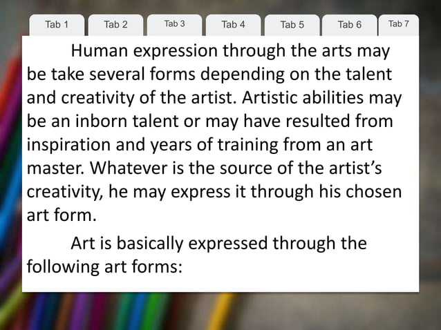 DIFFERENT ART FORMS.pptx | Painting | Arts and Crafts