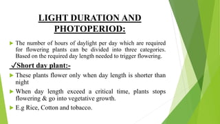 Different aspects of light and their influence on plant growth | PPTX