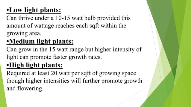 Different aspects of light and their influence on plant growth | PPTX