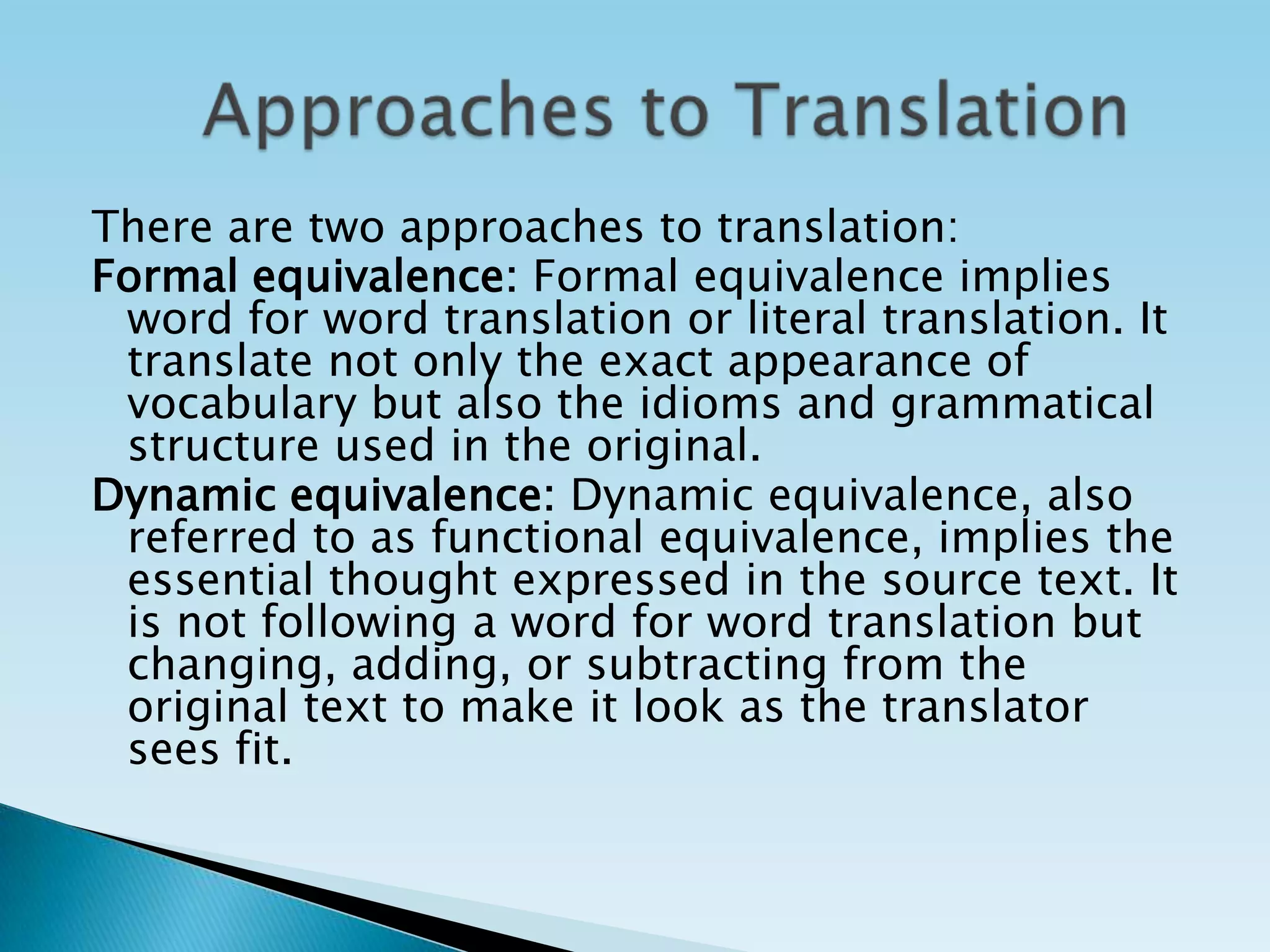 Different aspects of translation | PPTX