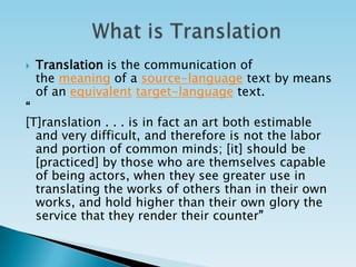 Different aspects of translation | PPTX