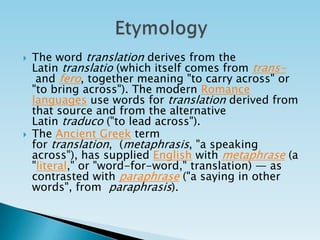 Different aspects of translation | PPTX