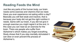 Different benefits of reading books | PPTX