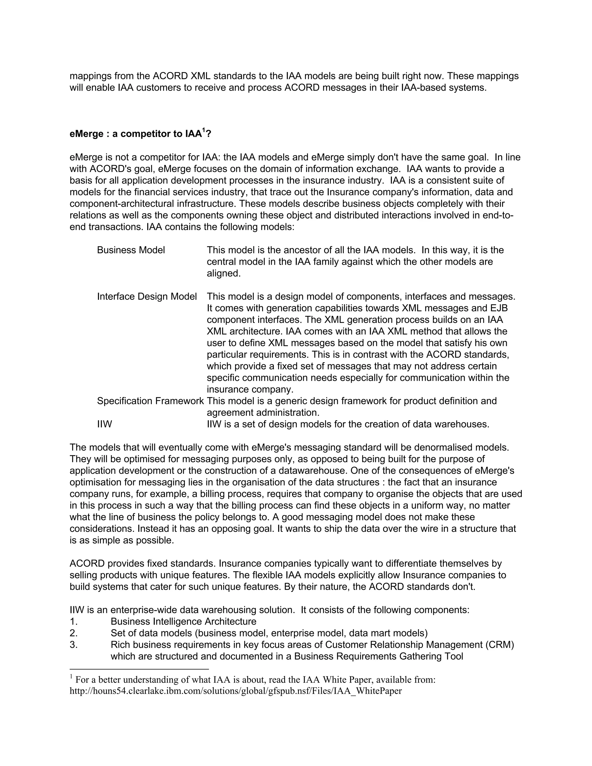 Different between acord and iaa standards | PDF