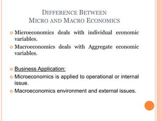 Difference between macro and micro economics | PPTX