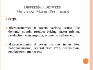 Difference between macro and micro economics | PPTX