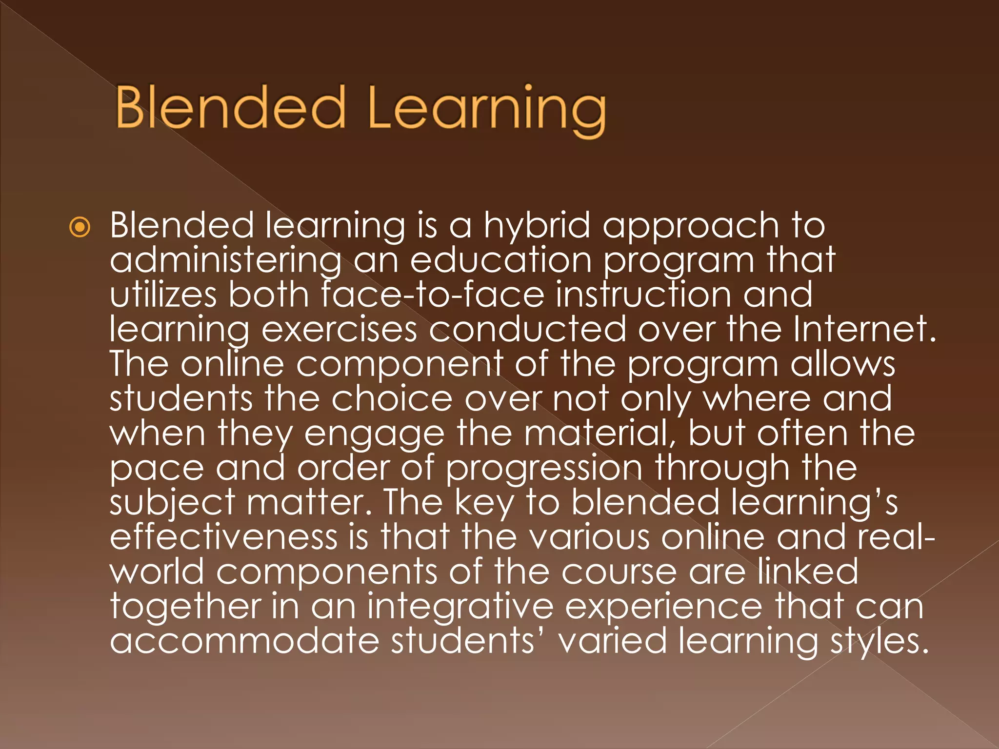 Different Blended Learning Models for Online and Classroom Integration ...