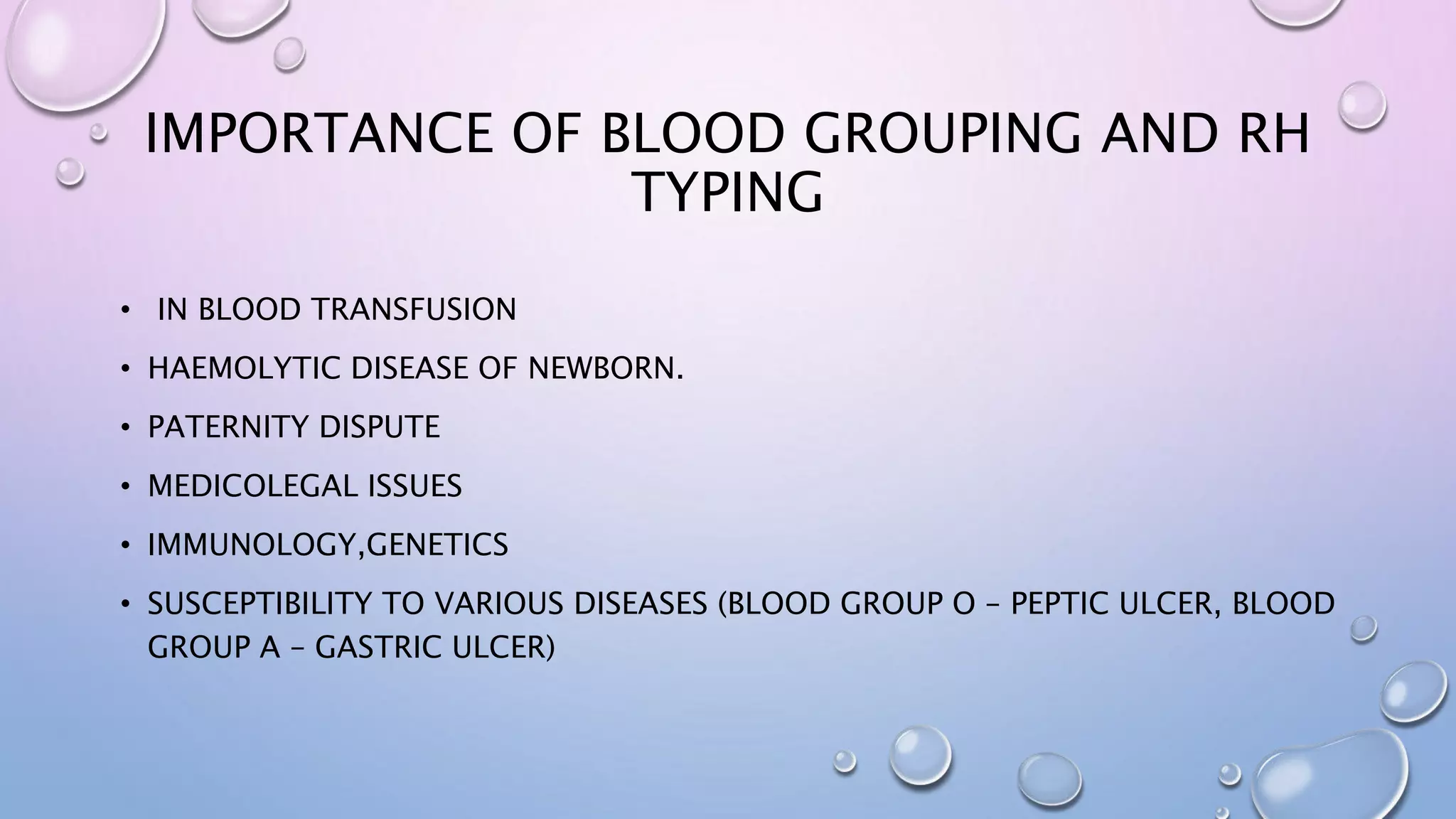 Different blood groups and their significance | PPTX