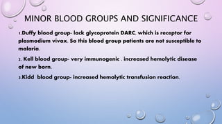 Different blood groups and their significance | PPTX