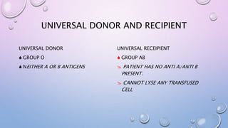 Different blood groups and their significance | PPTX