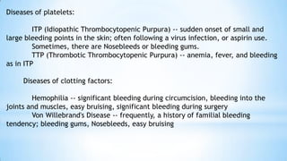 Different blood tests given for bleeding disorders or blood dyscrasia | PPT