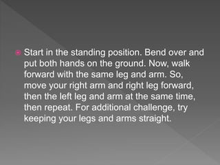 Different body movements and animal walk | PPTX