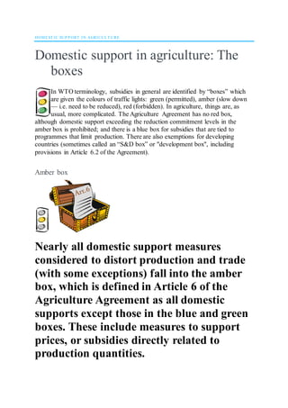Different boxes in wto | DOCX | Agriculture | Industries