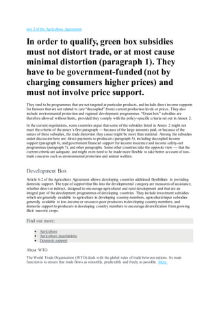 Different boxes in wto | DOCX | Agriculture | Industries
