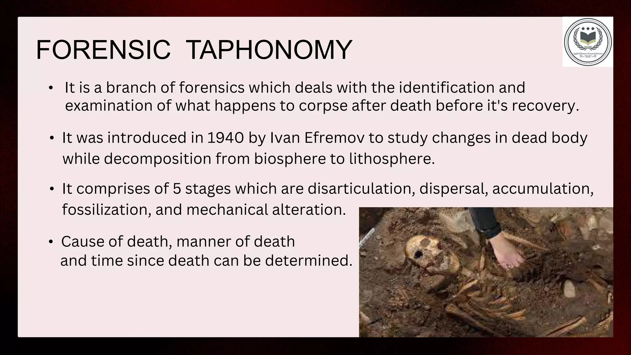 Different branches in forensic biology | PPTX