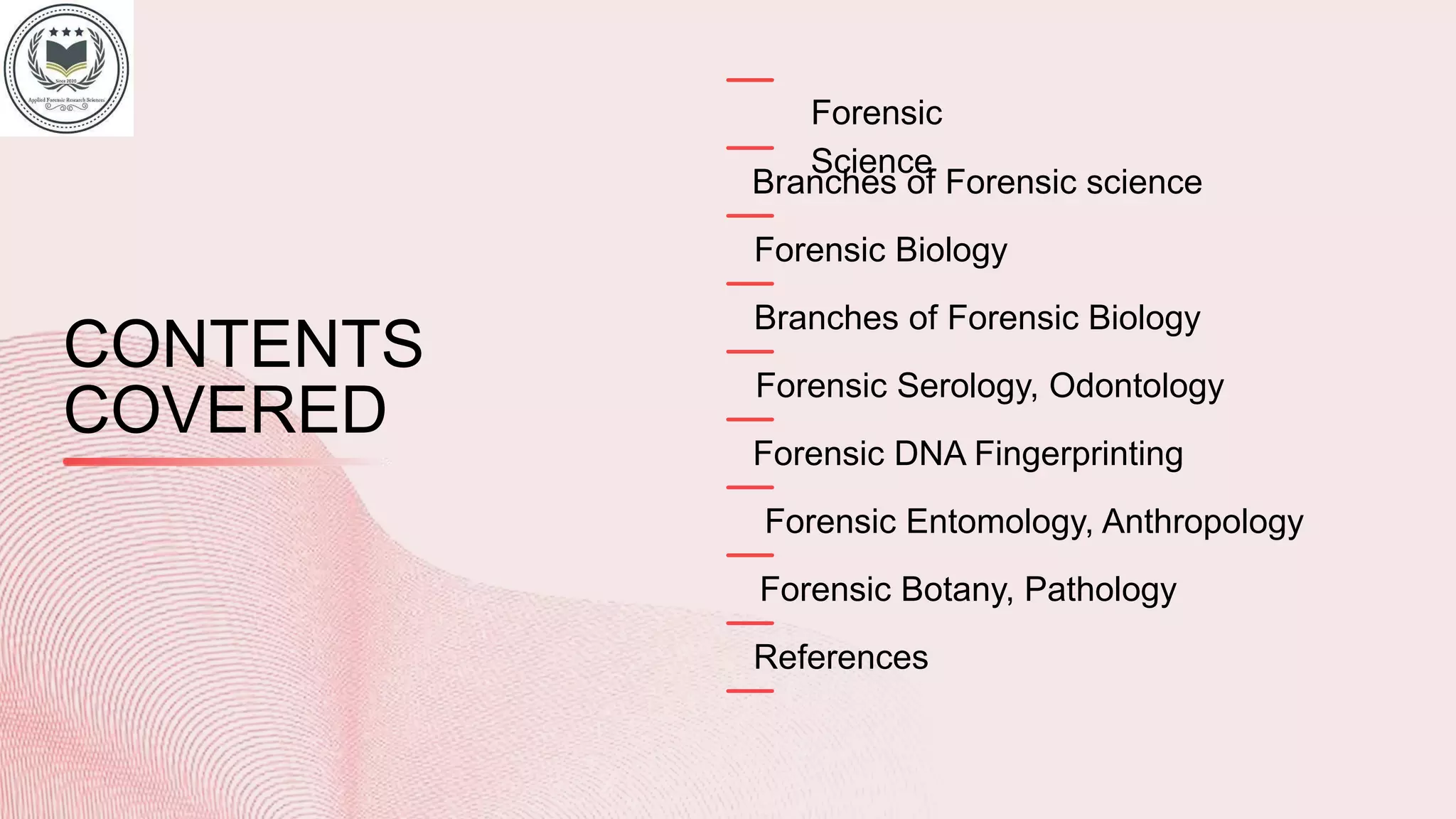 Different branches in forensic biology | PPTX