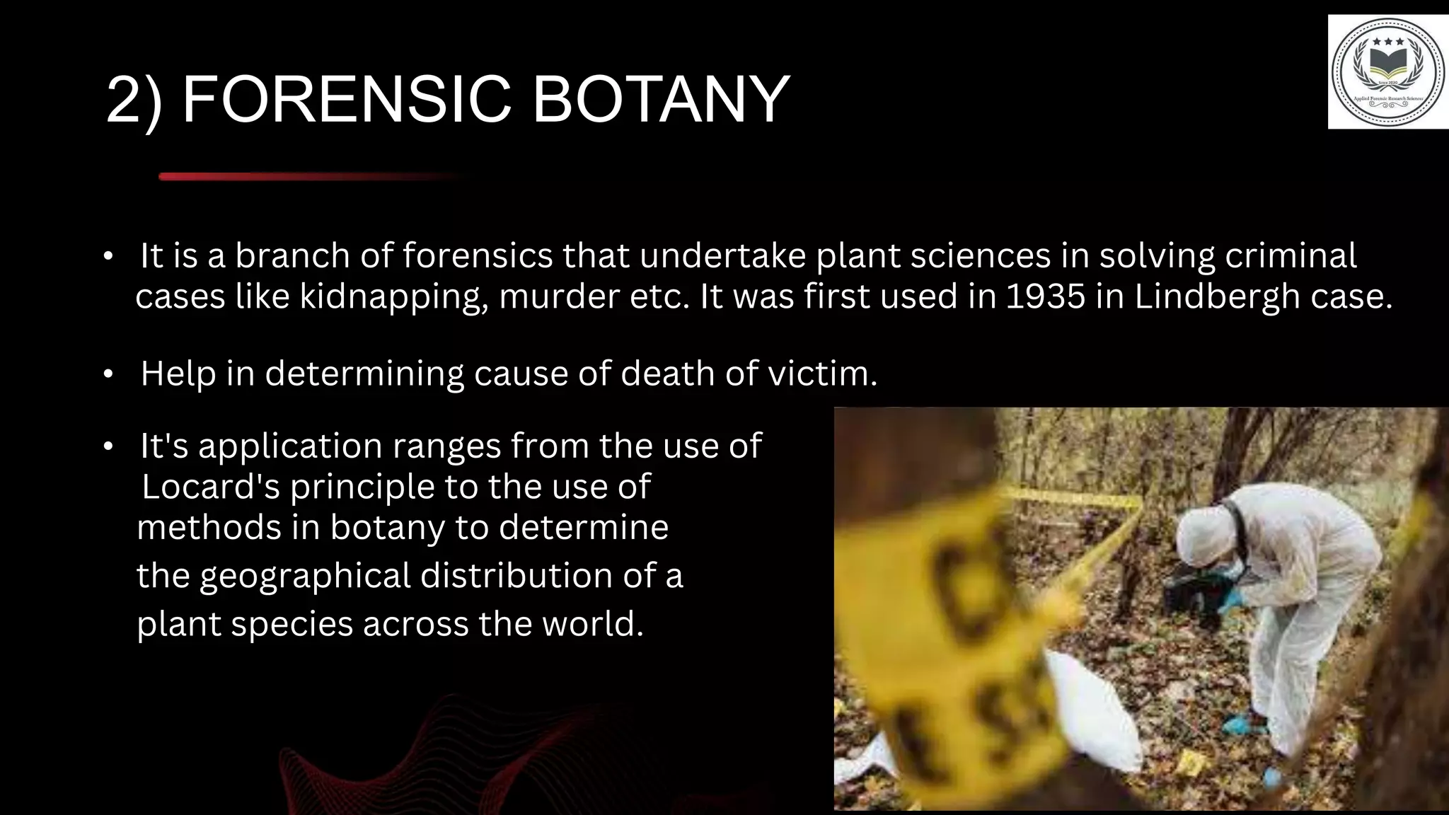 Different branches in forensic biology | PPTX