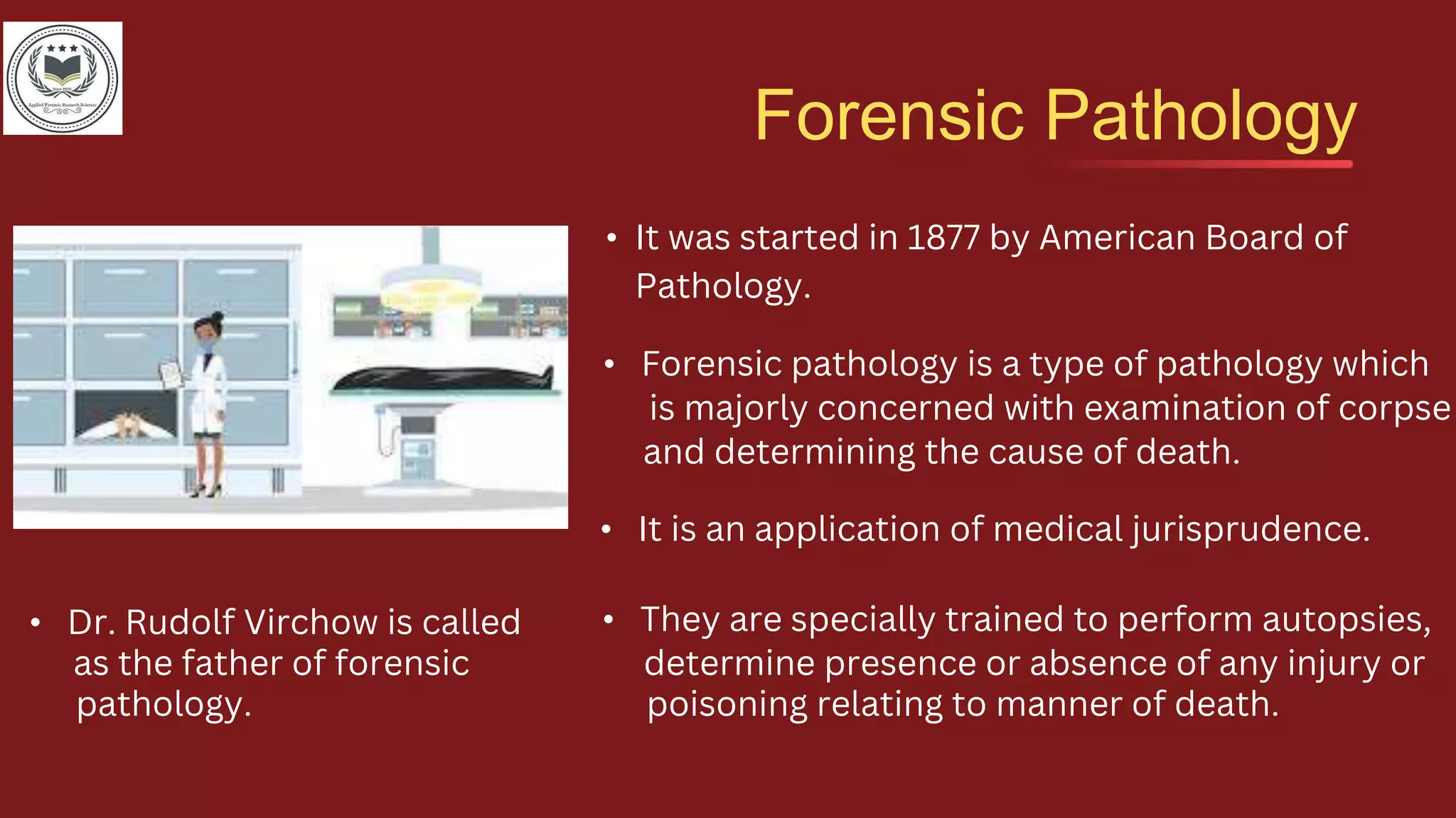 Different branches in forensic biology | PPTX