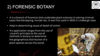 Different branches in forensic biology | PPTX
