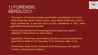 Different branches in forensic biology | PPT