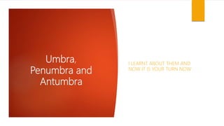 Different cases in the formation of shadows | PPTX