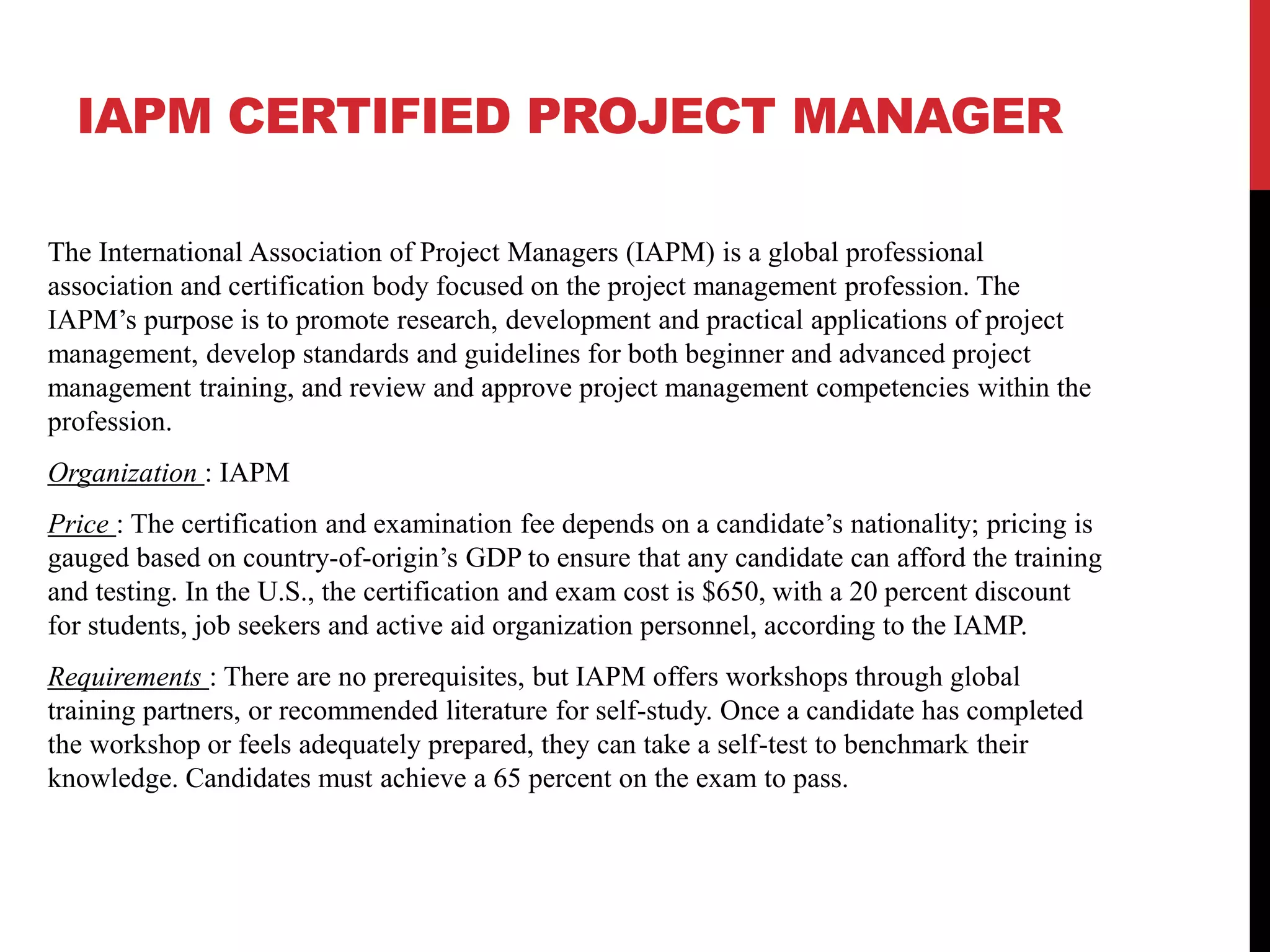 Different certifications in project management | PPTX