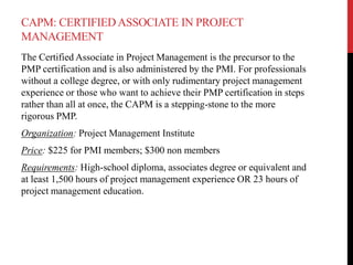 Different certifications in project management | PPTX