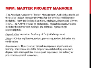 Different certifications in project management | PPTX