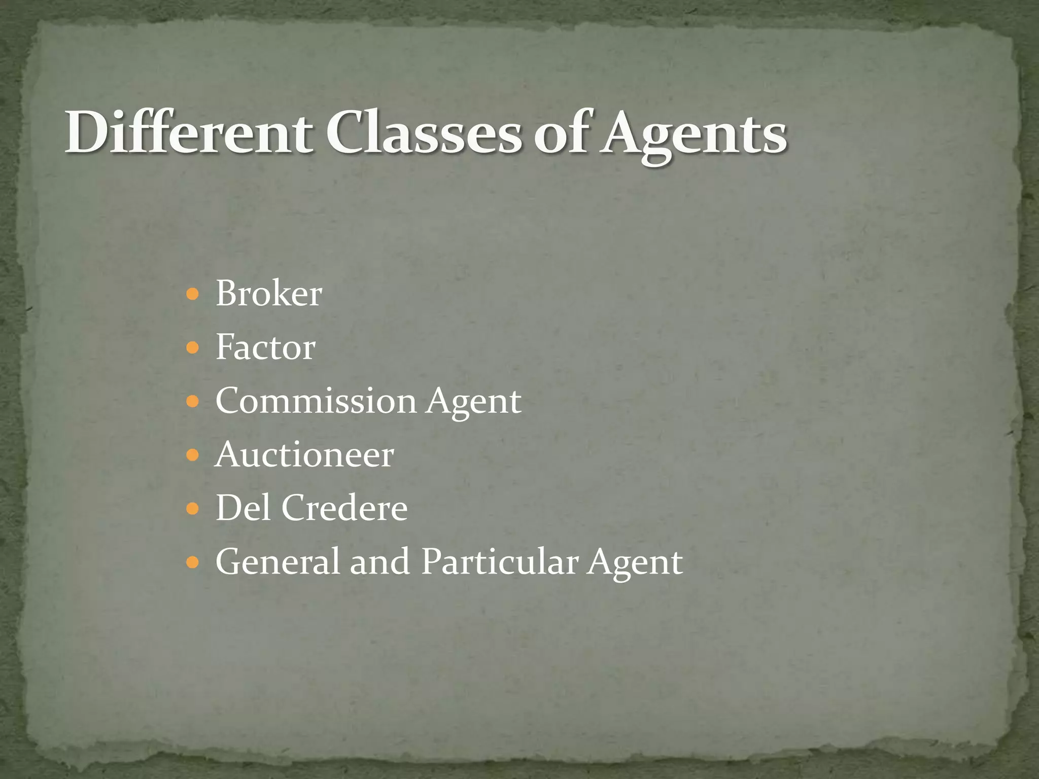 Different classes of agent | PPT